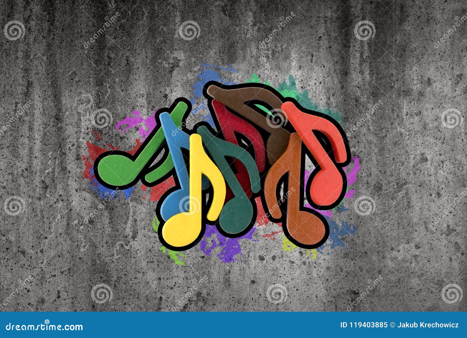 Graffiti of Colorful Music Notes Stock Image - Image of drawing ...
