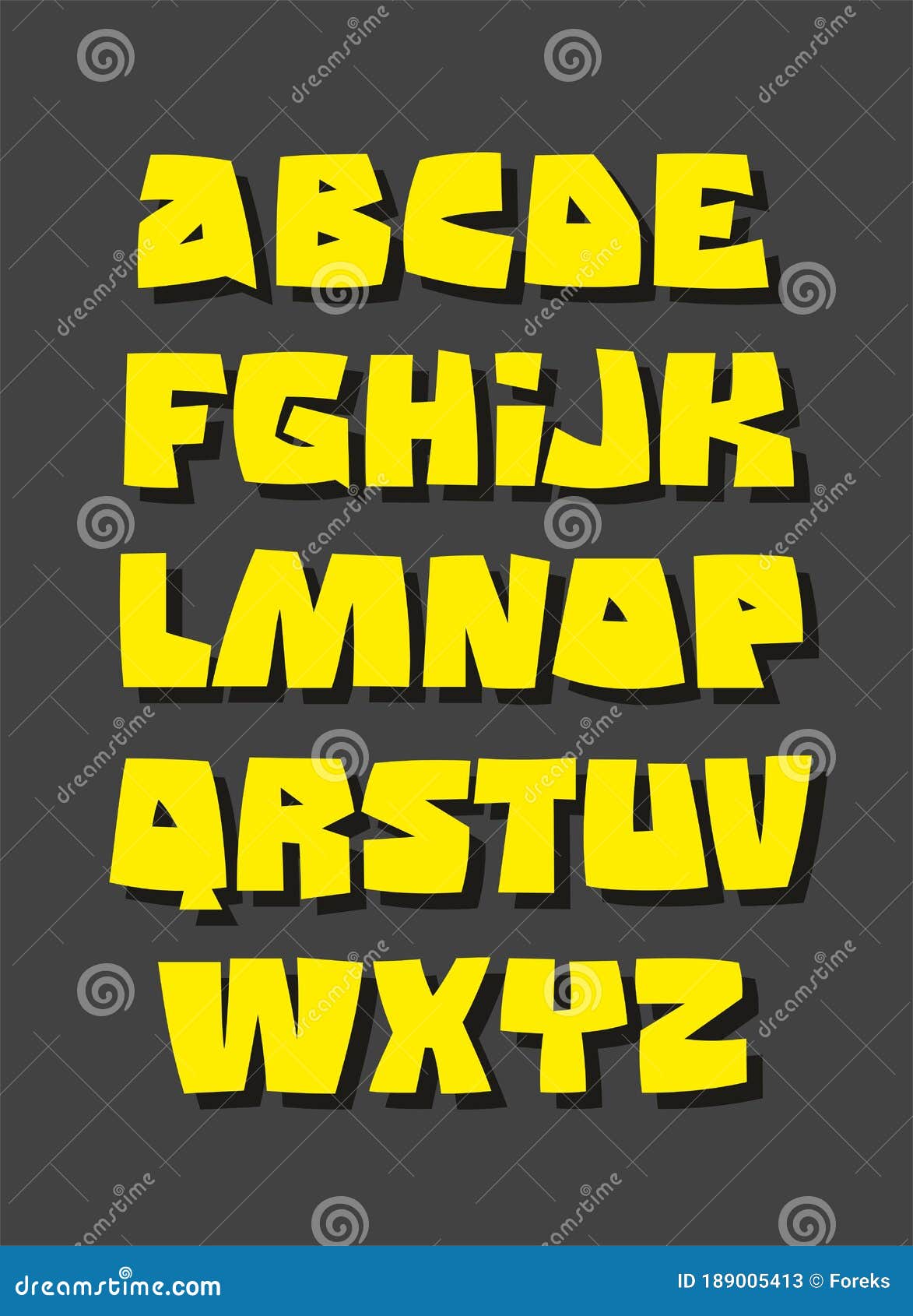 Graffiti or Comic Style Alphabet. Vector Font Stock Vector ...