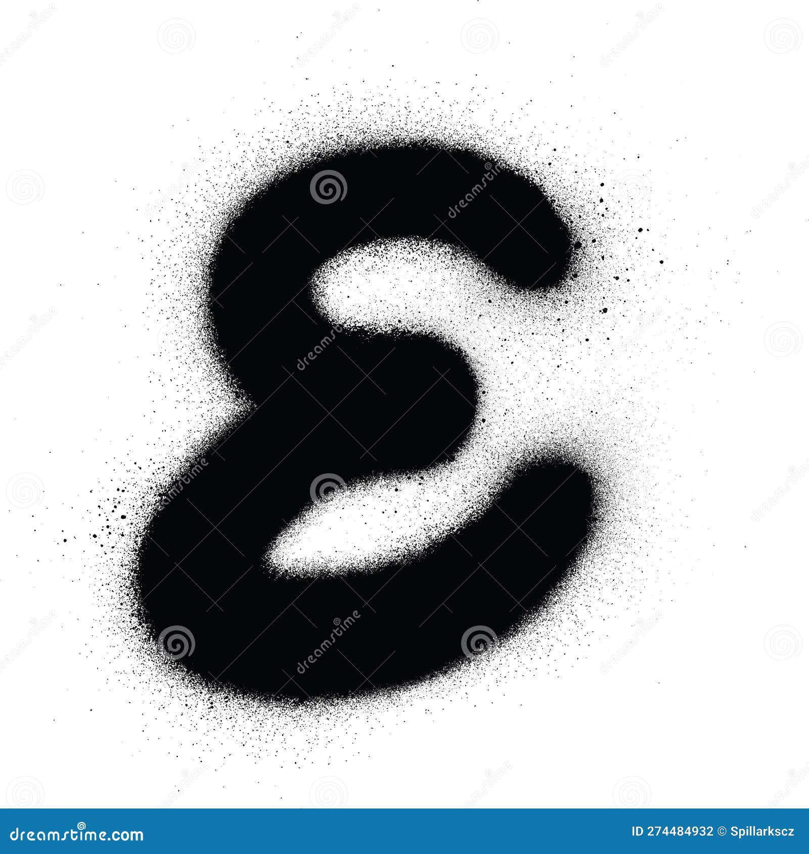 Graffiti Con Un Tipo De Letra E En Blanco Y Negro Ilustración del ...