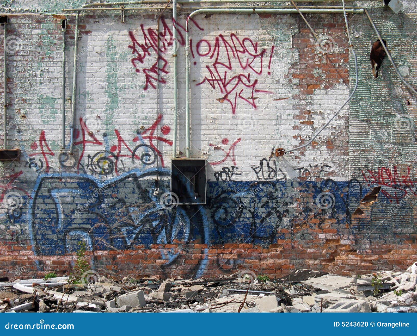 Graffiti Covered stock photo. Image of ruins, obsolete - 5243620