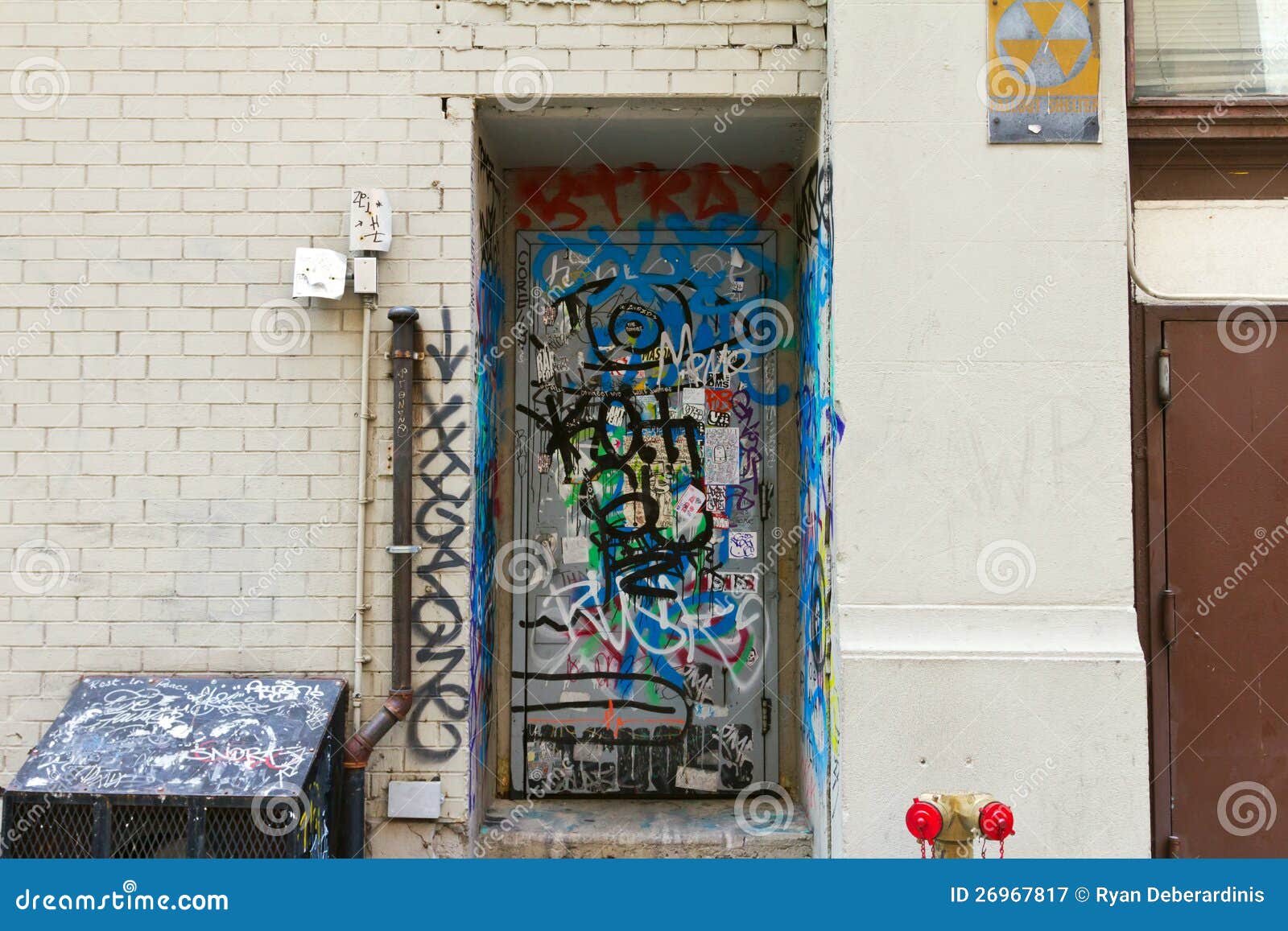Graffiti Covered Door stock image. Image of door, streets - 26967817