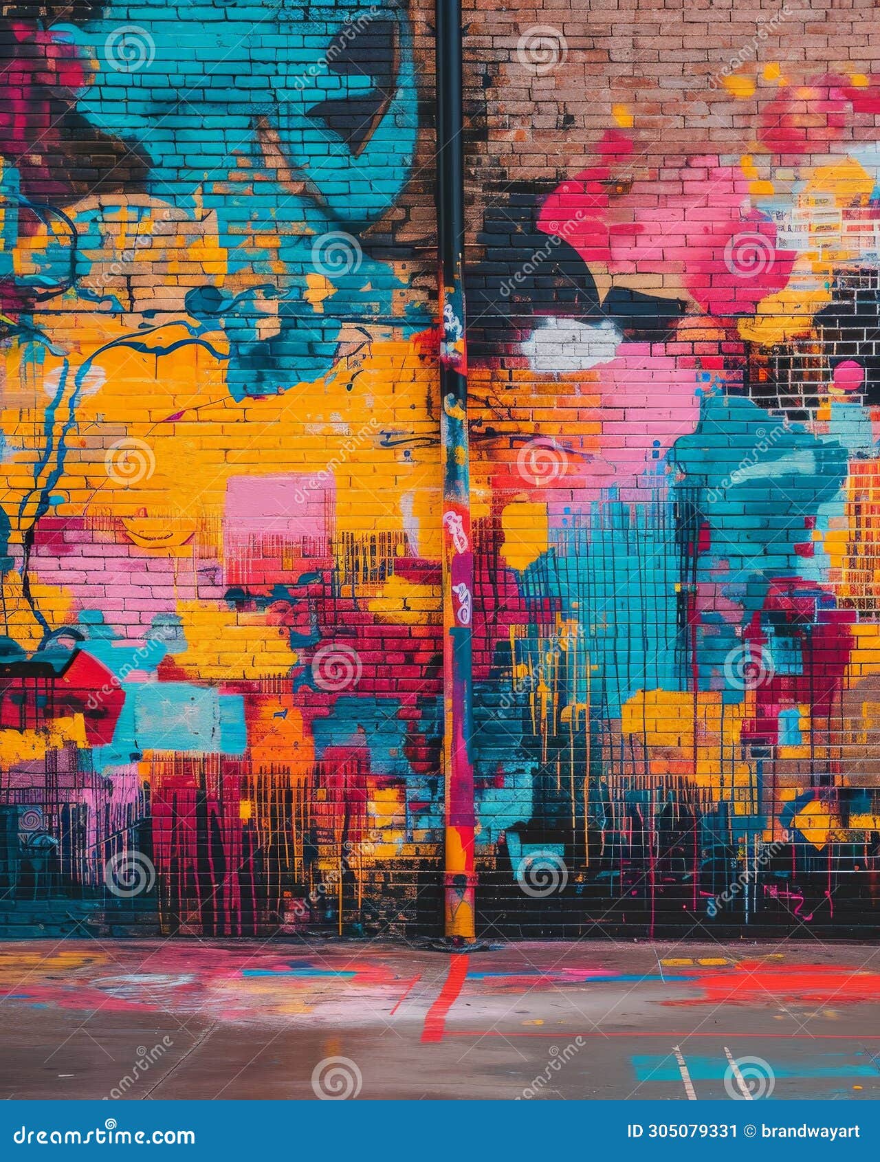 Graffiti-Covered Wall stock illustration. Illustration of culture ...