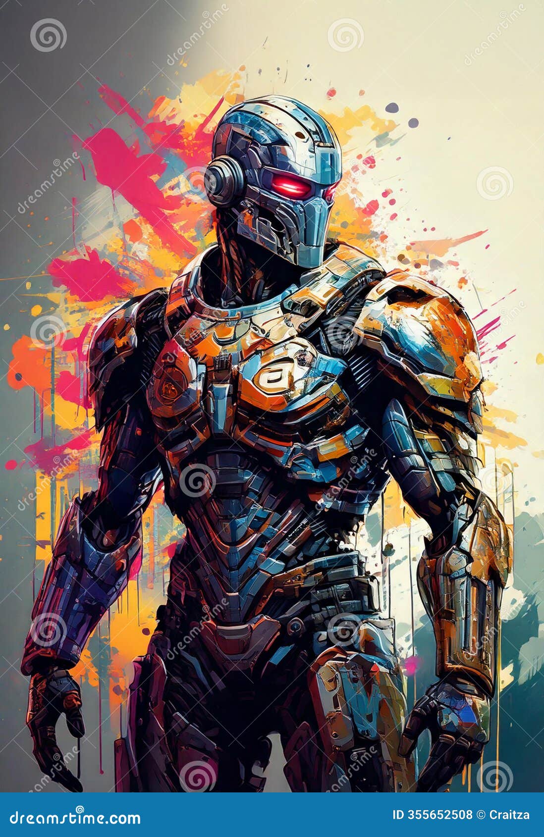 Graffiti Cyber Gladiator a Vision of Future Power Stock Illustration ...