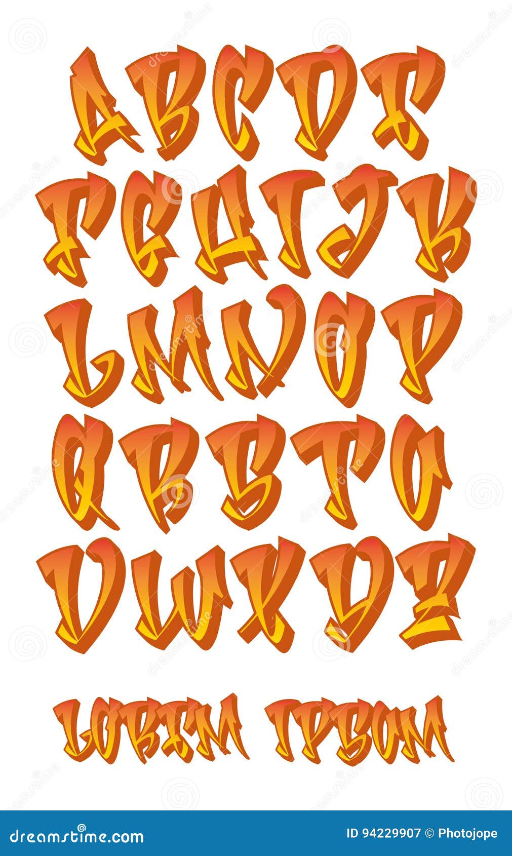 Graffiti 3D Alphabet- Hand Written - Vector Font Stock Vector ... Graffiti 3D Alphabet- Hand Written - Vector Font Stock Vector ...