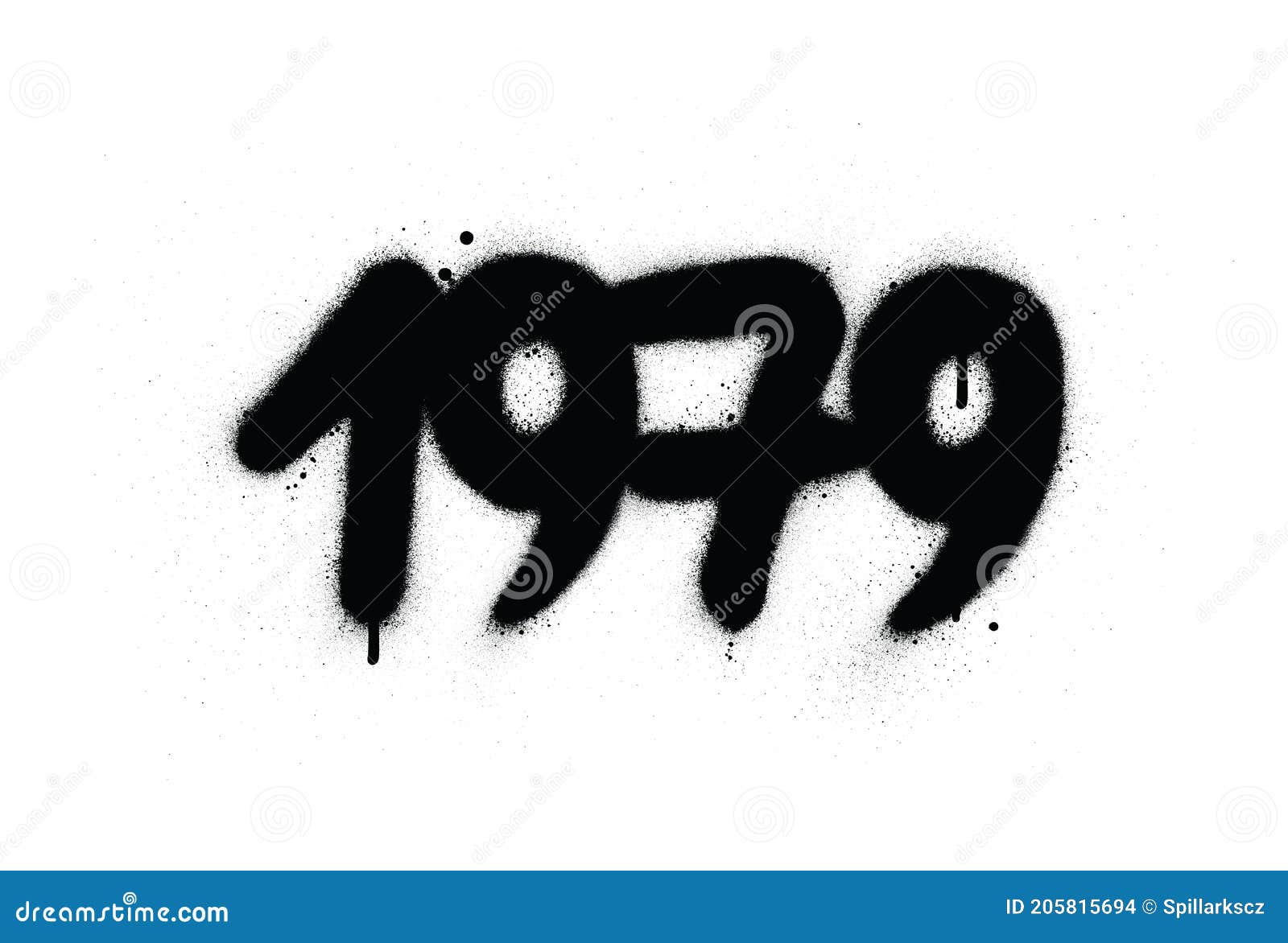 Graffiti 1979 Date Sprayed in Black Over White Stock Illustration ...