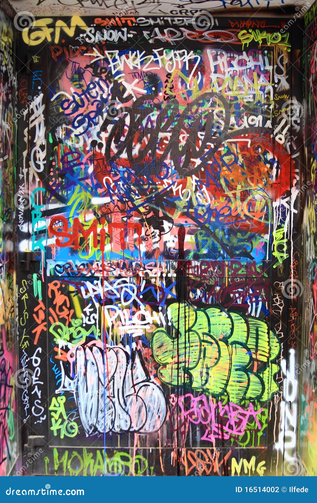 Graffiti on a door stock photo. Image of metal, paint - 16514002