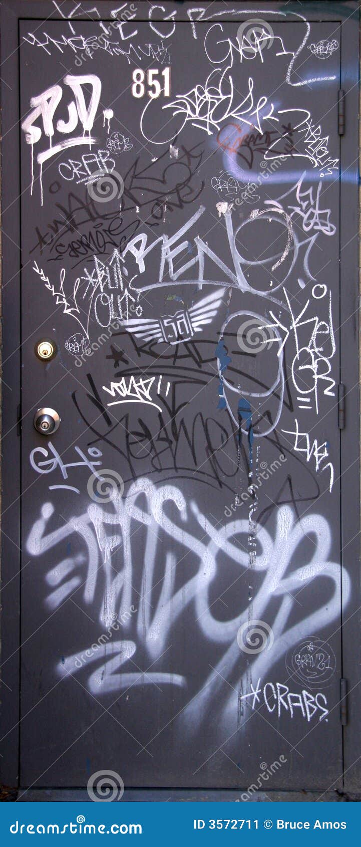 Graffiti on a door stock image. Image of paint, expression - 3572711