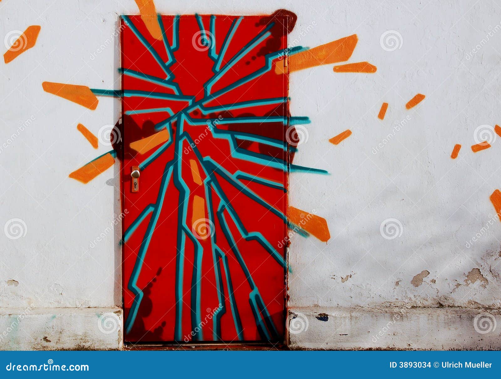 Graffiti door stock photo. Image of color, spraying, entry - 3893034