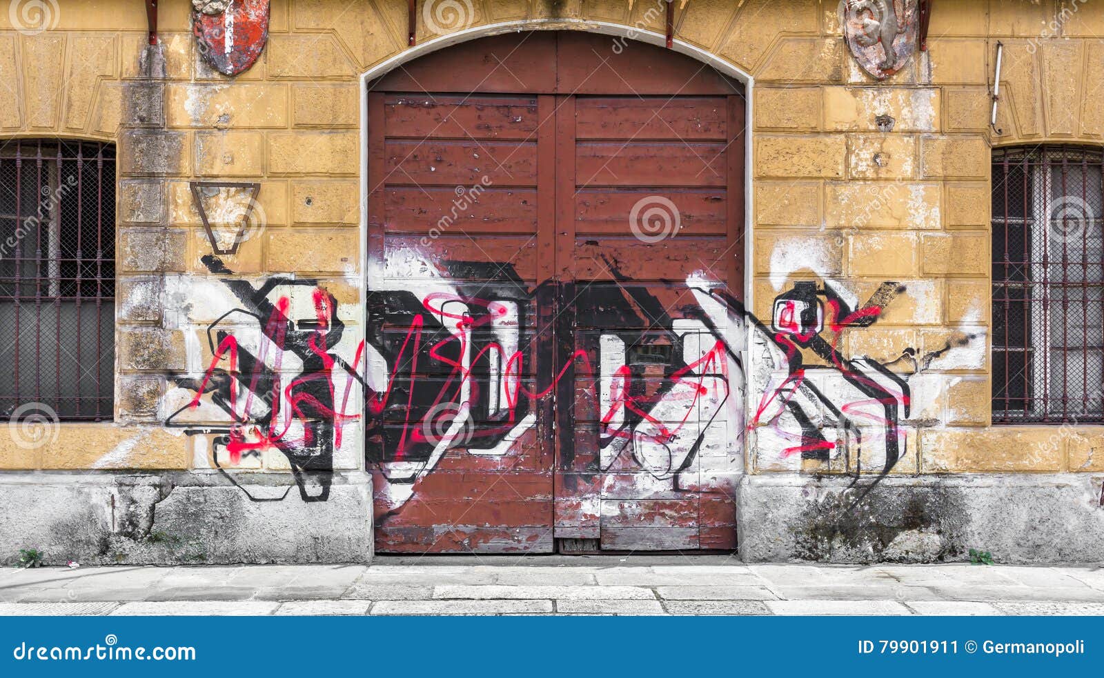 Graffiti on the door stock image. Image of abstract, entrance - 79901911