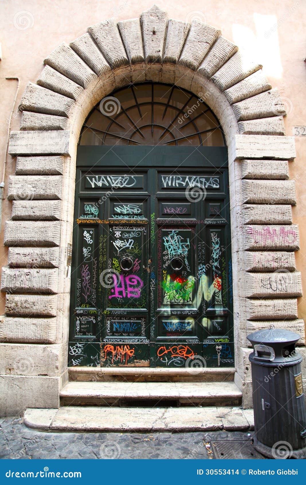 Graffiti Doors In Rome Royalty-Free Stock Image | CartoonDealer.com ...