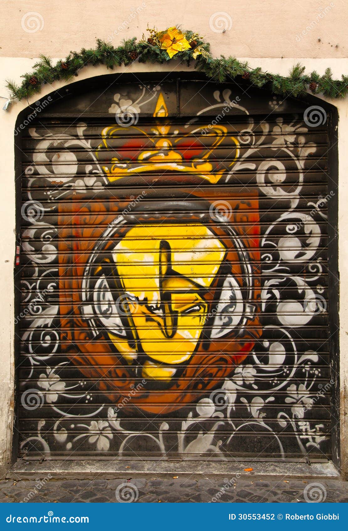 Graffiti Doors in Rome editorial photography. Image of street - 30553452
