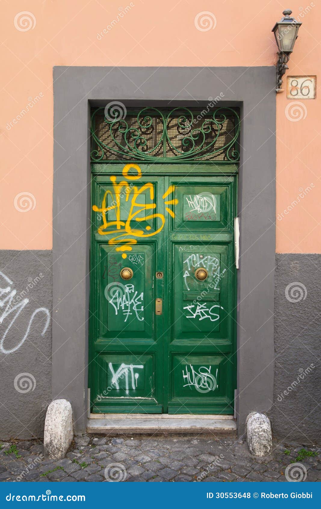 Graffiti Doors In Rome Royalty-Free Stock Image | CartoonDealer.com ...
