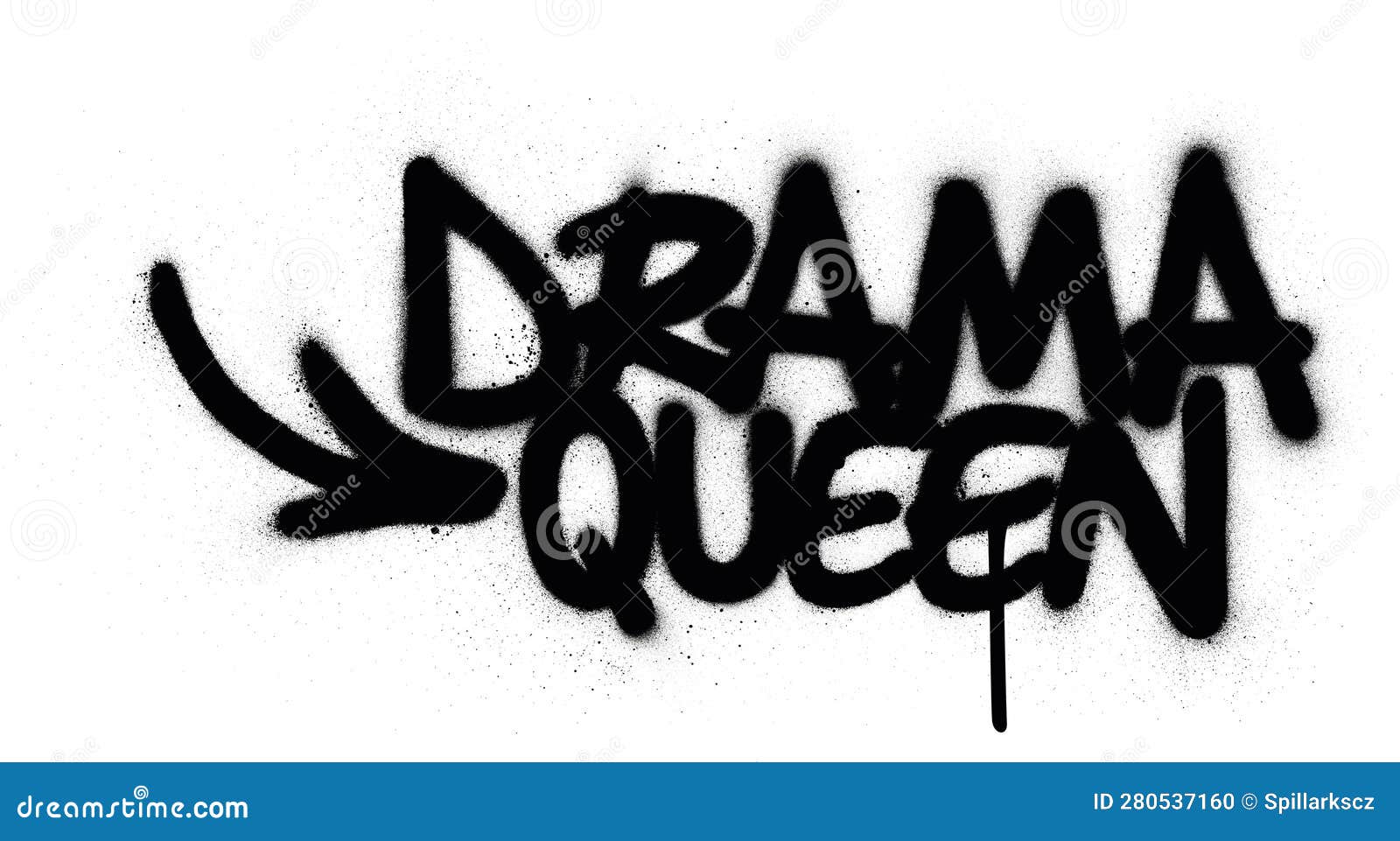 Graffiti Queen Word Sprayed In Black Over White Vector Illustration ...