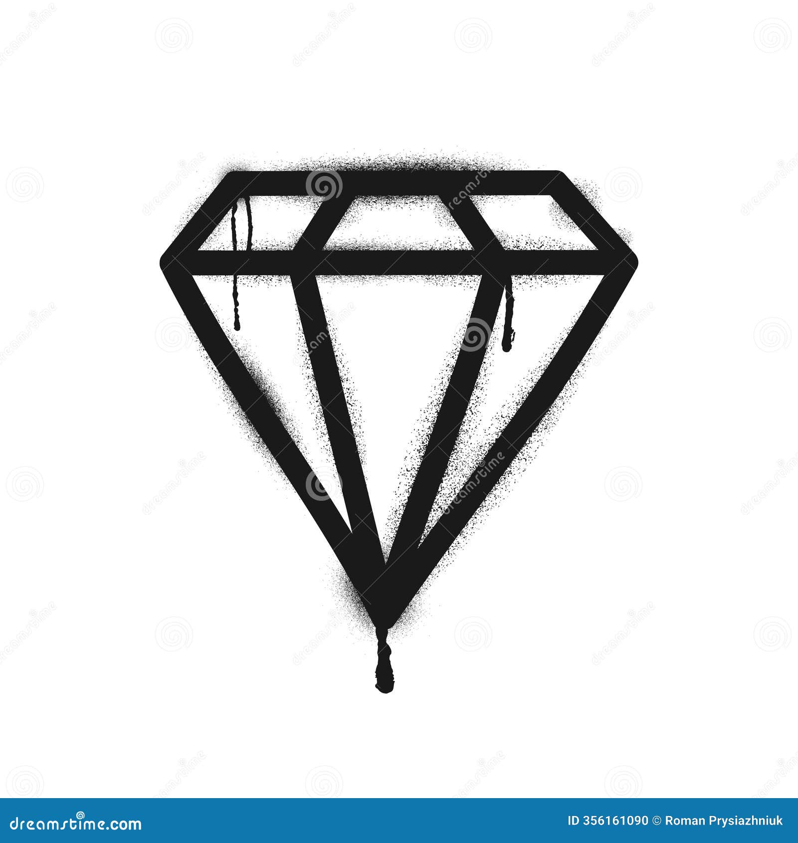 Graffiti Drawing Diamond Symbol. Painted Graffiti Spray Pattern of Gem ...