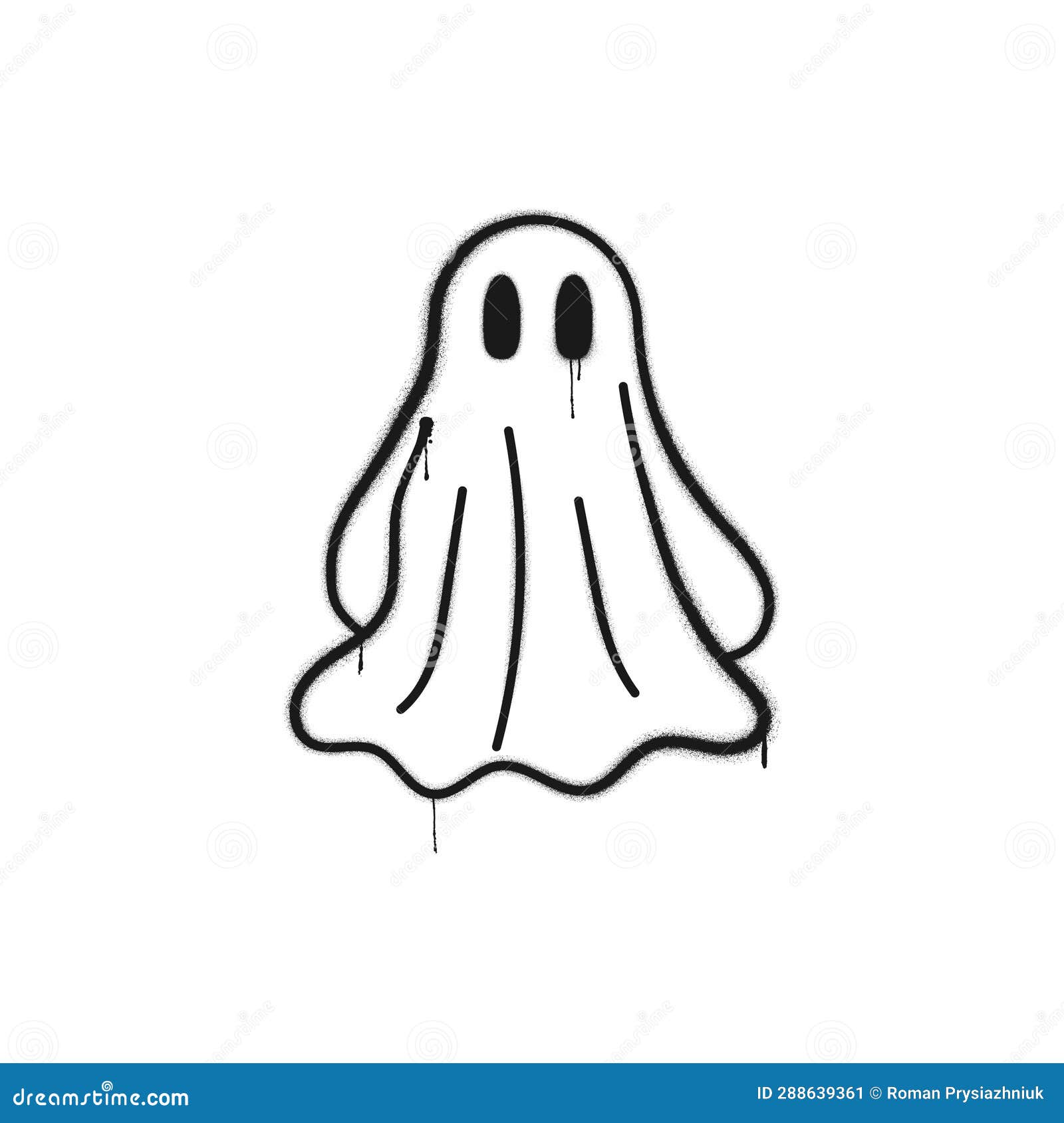 Graffiti Drawing Ghost. Painted Graffiti Spray Pattern of Halloween ...