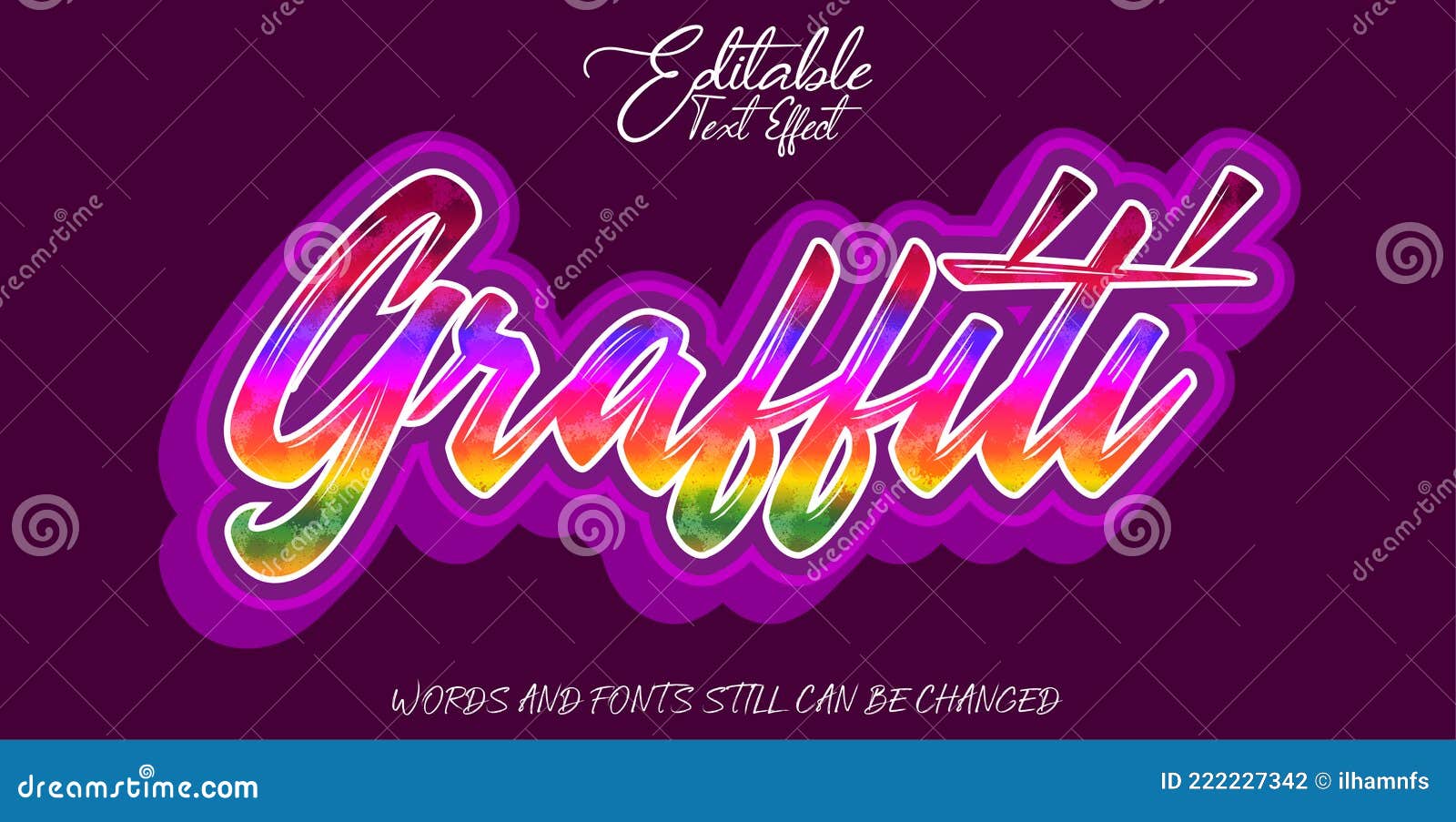 Graffiti Editable Text Effect Style Stock Vector - Illustration of logo ...