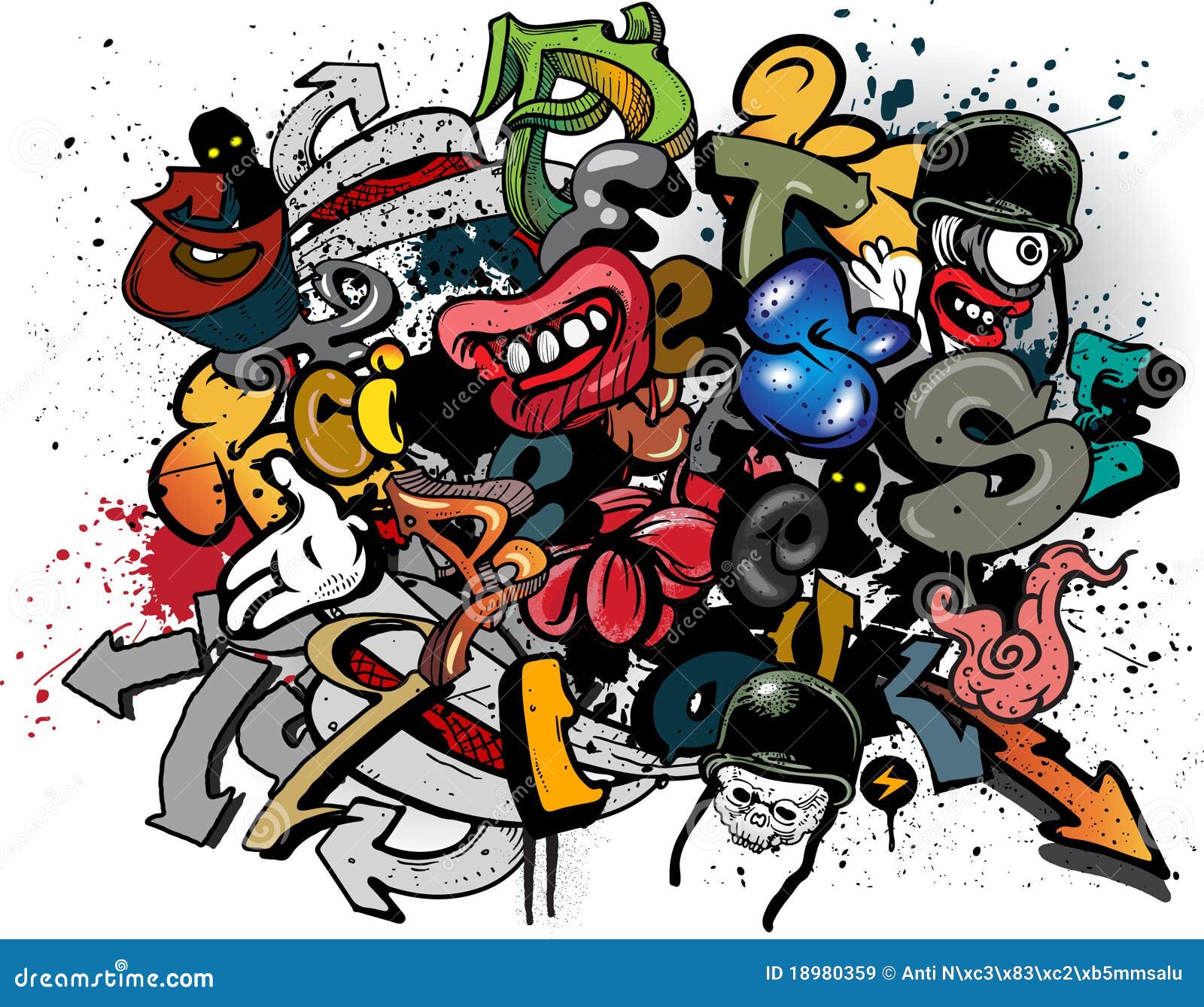 Graffiti elements stock vector. Illustration of design - 18980359