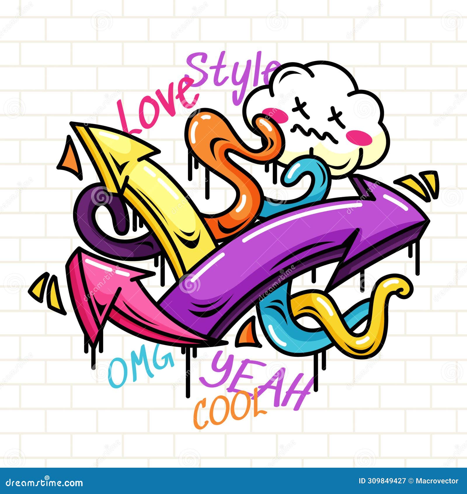 Graffiti Elements in Hand Drawn Design Stock Illustration ...