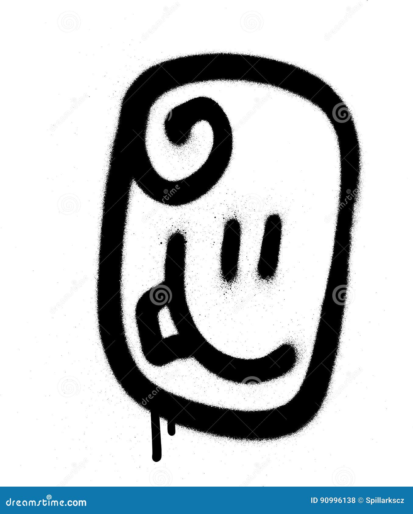 Graffiti Sad Emoticon Emoji Smiley Sprayed Isolated On White Background ...