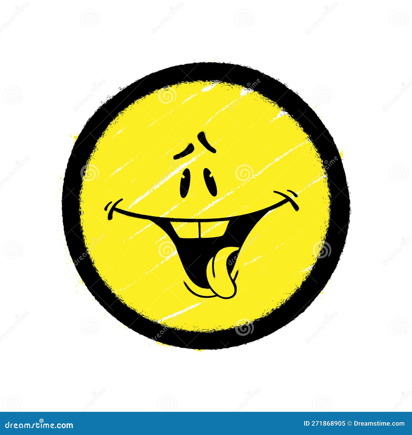 Graffiti Emoticon. Smiling Face Painted Spray Paint. Vector ...