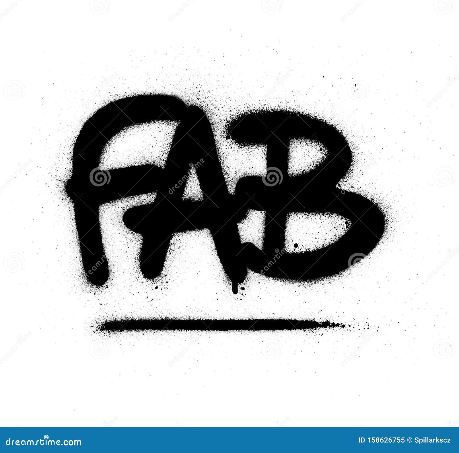 Graffiti Fab Word Sprayed in Black Over White Stock Vector ...