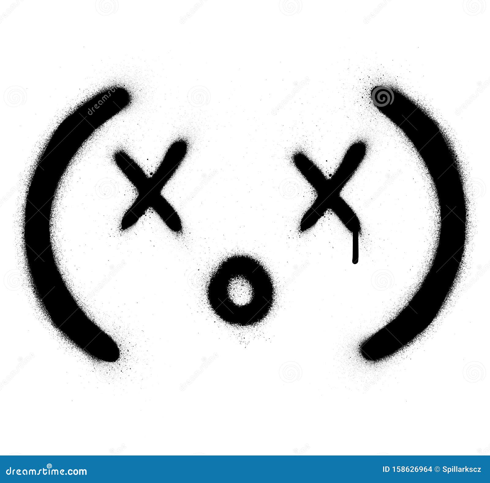 Graffiti Face Made with Computer Symbols Sprayed in Black Stock Vector ...