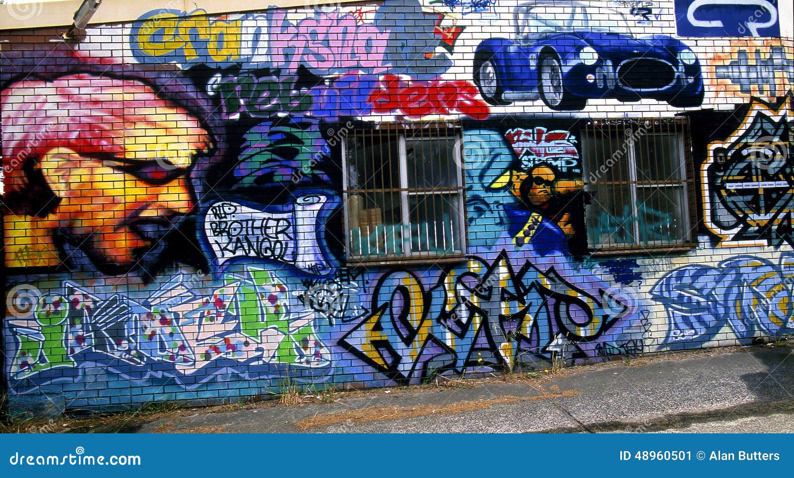 Graffiti on a factory wall editorial photo. Image of spray - 48960501