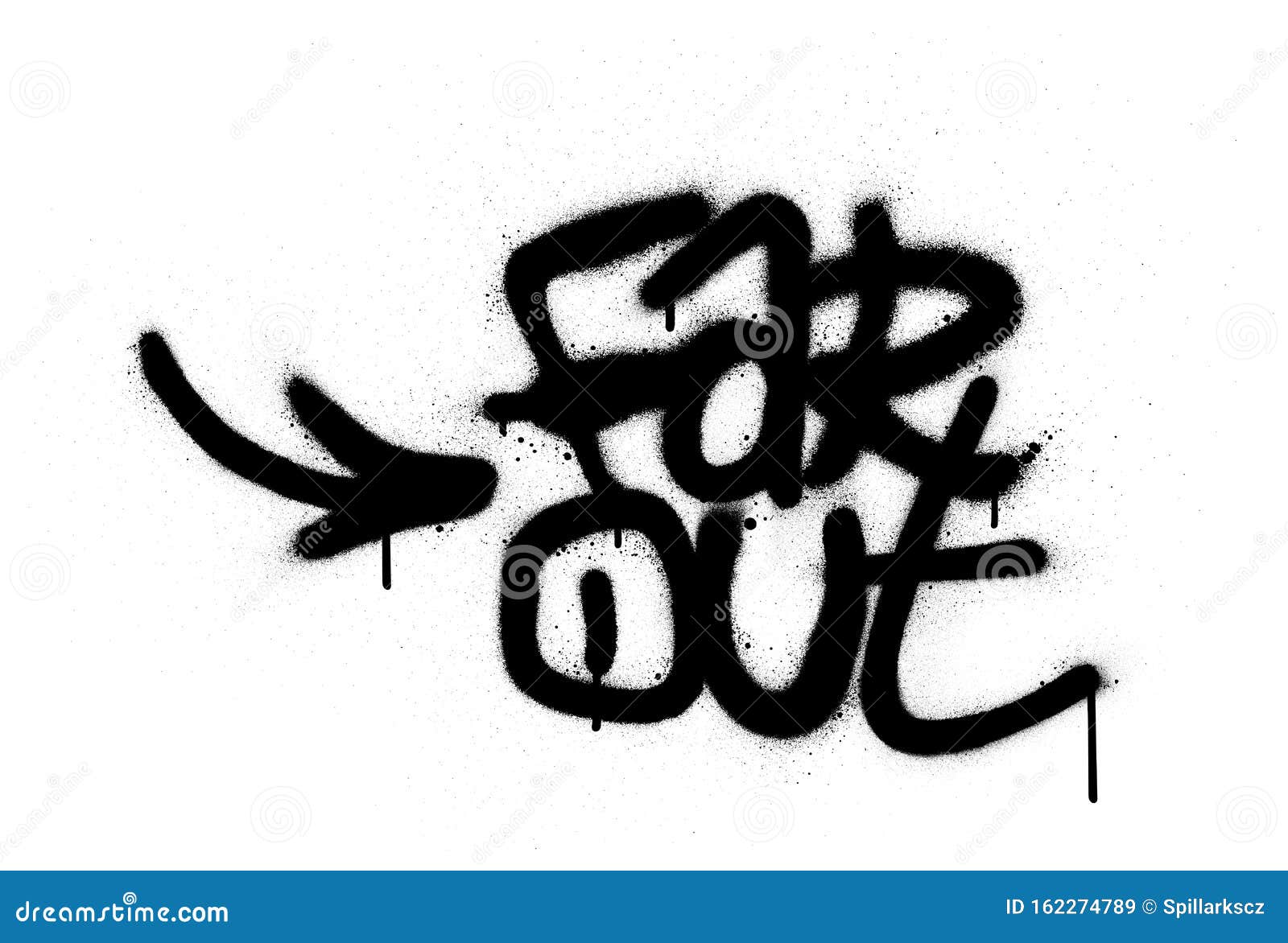 Graffiti Far Out Text Sprayed in Black Over White Stock Vector ...