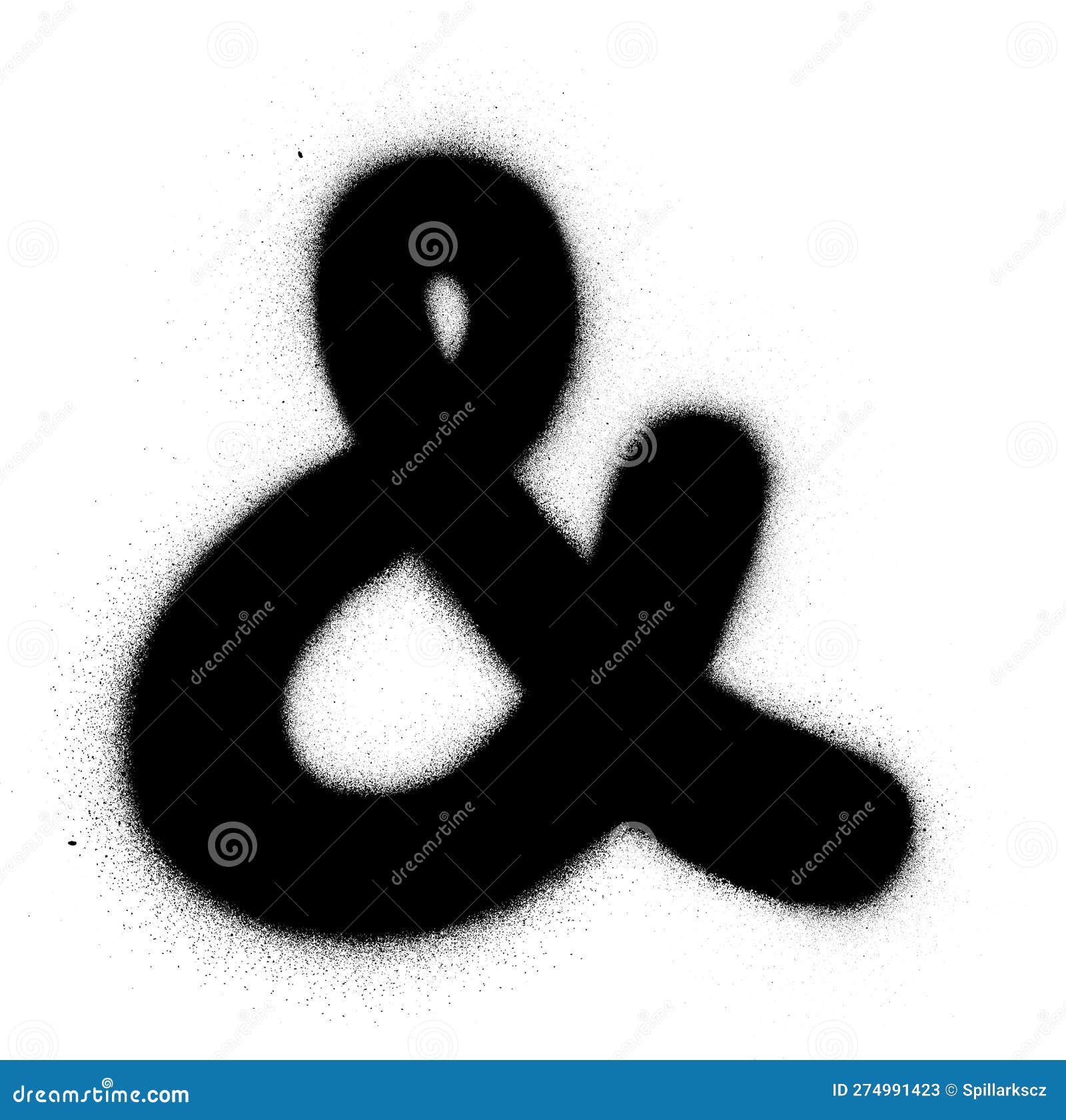 Graffiti Fat Ampersand Symbol Sprayed in Black Over White Stock Vector ...