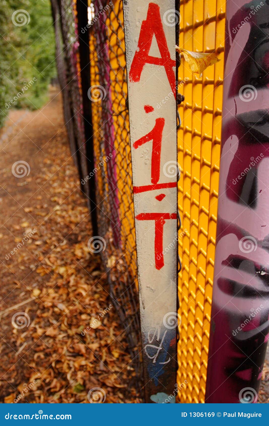 Graffiti on fence stock image. Image of graffitti, colourful - 1306169