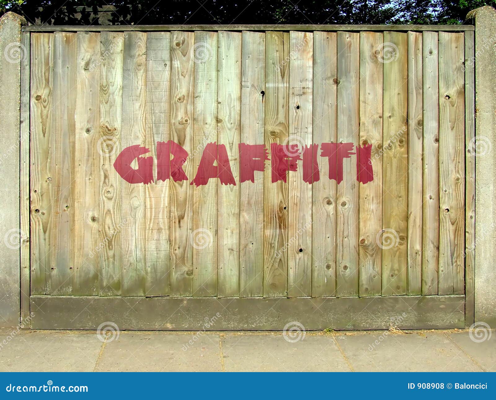 Graffiti fence stock illustration. Illustration of railing - 908908