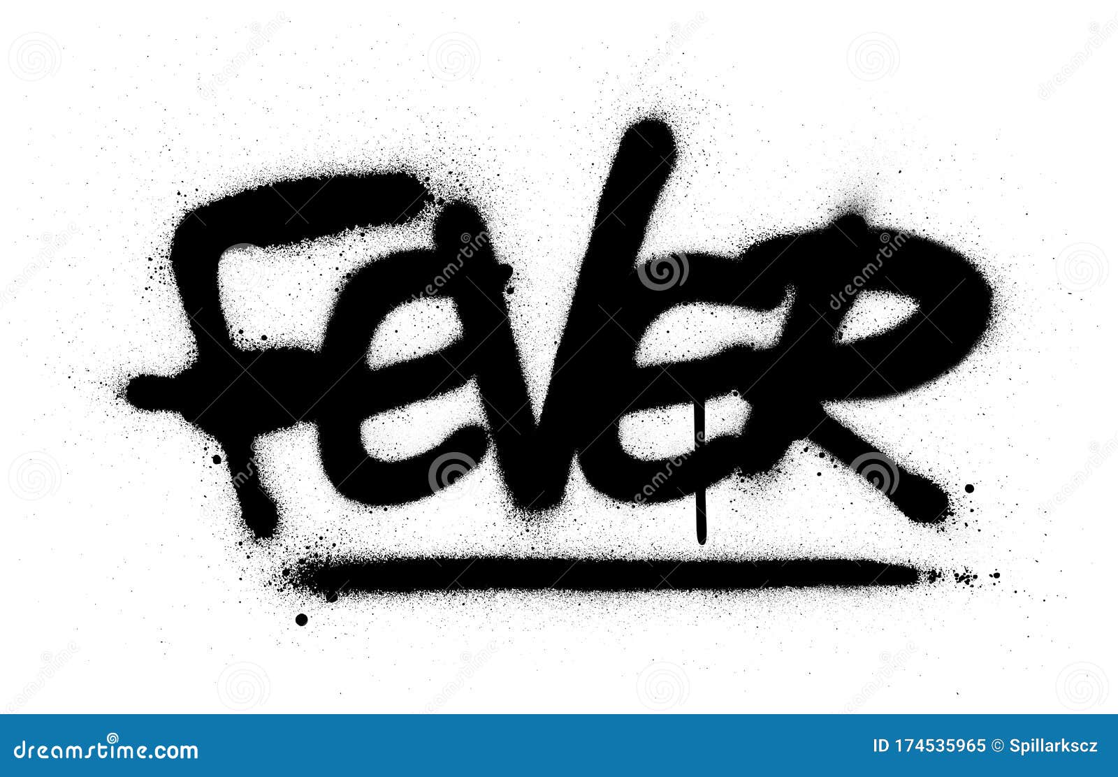 Graffiti Fever Word Sprayed in Black Over White Stock Vector ...