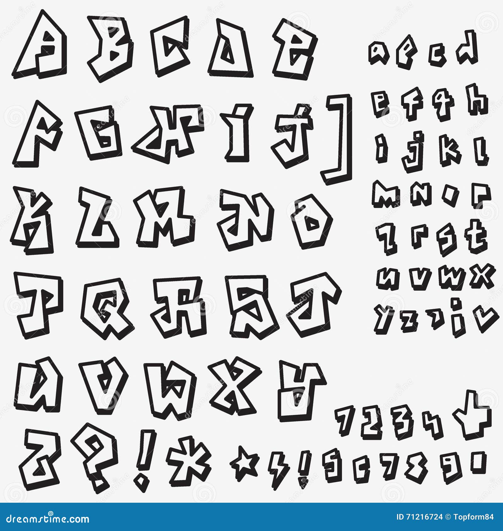 Graffiti Font Design Element Stock Vector - Illustration of letter ...