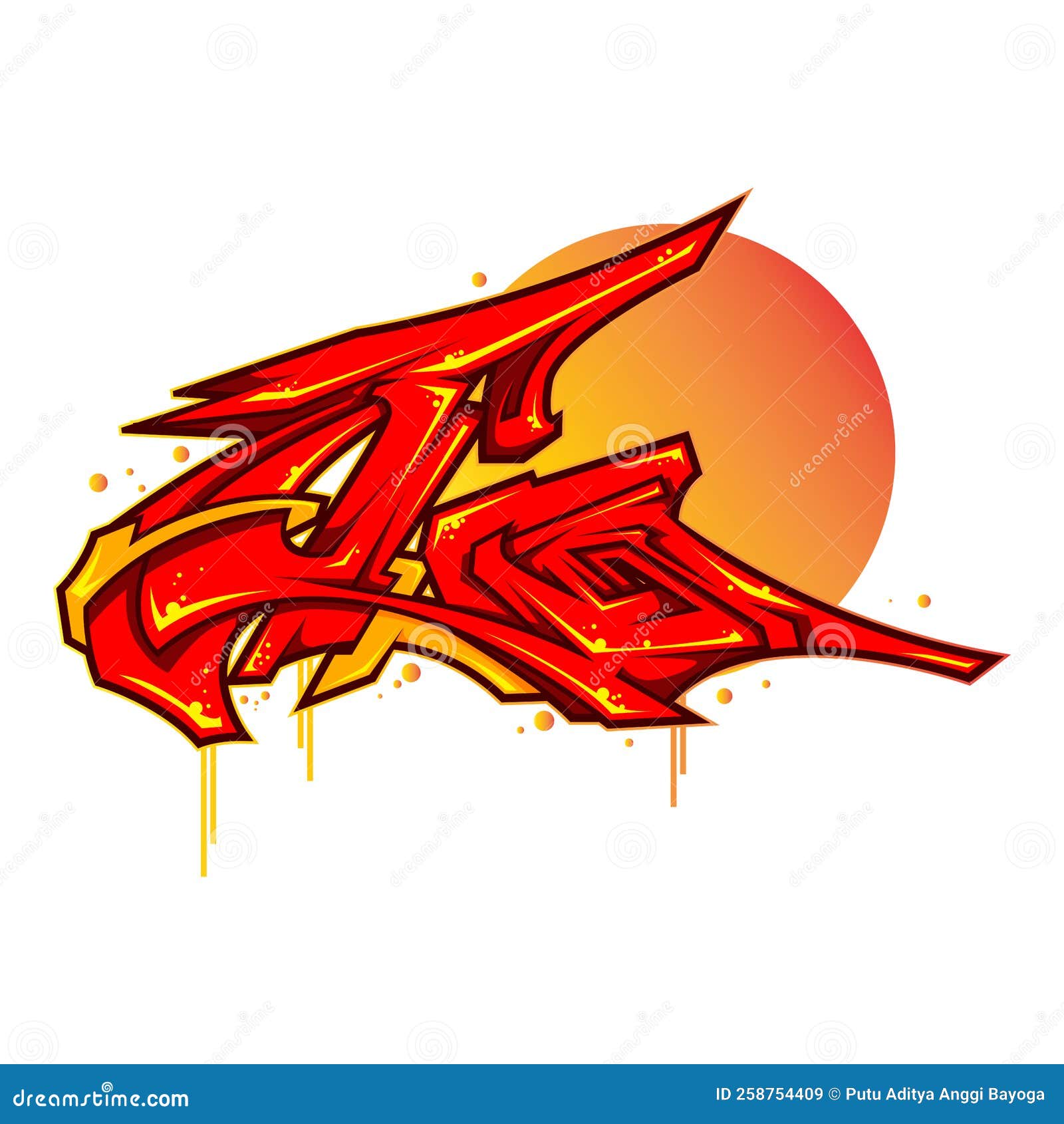 Graffiti font g moon stock vector. Illustration of typography - 258754409