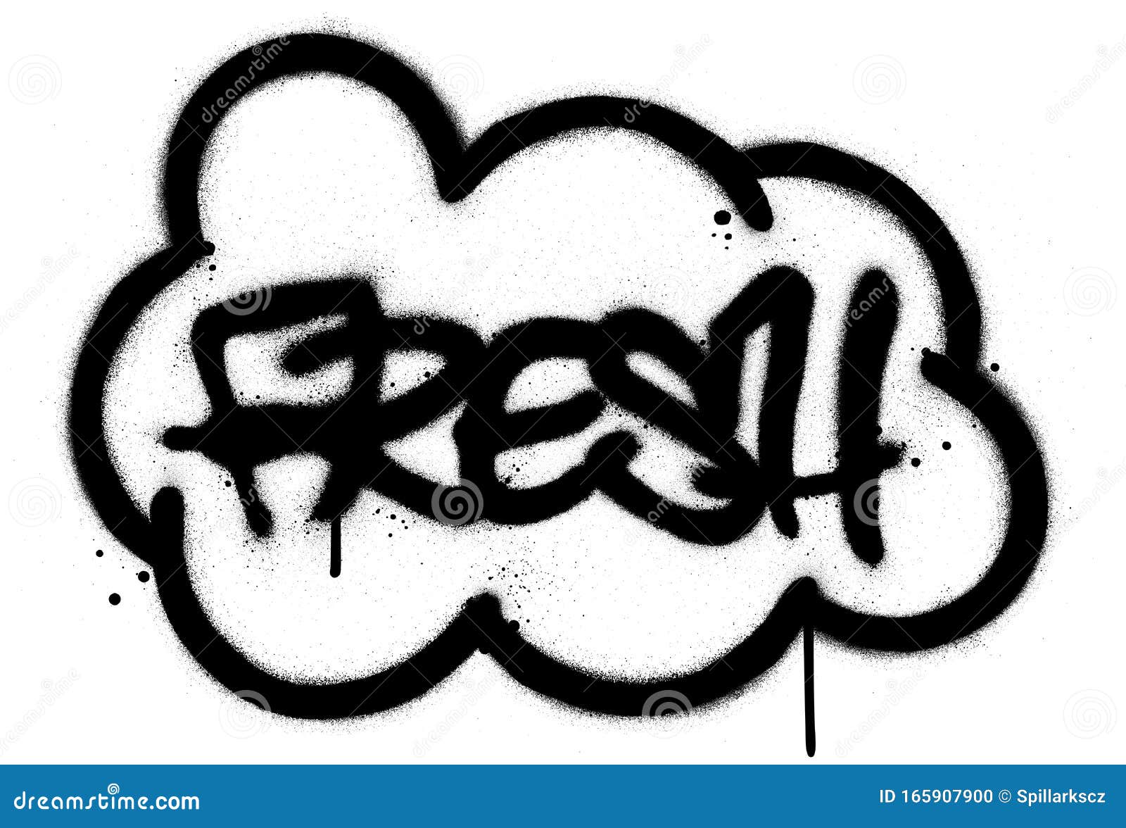 Graffiti Fresh Word In A Cloud Sprayed In Black Over White Stock Vector Illustration Of