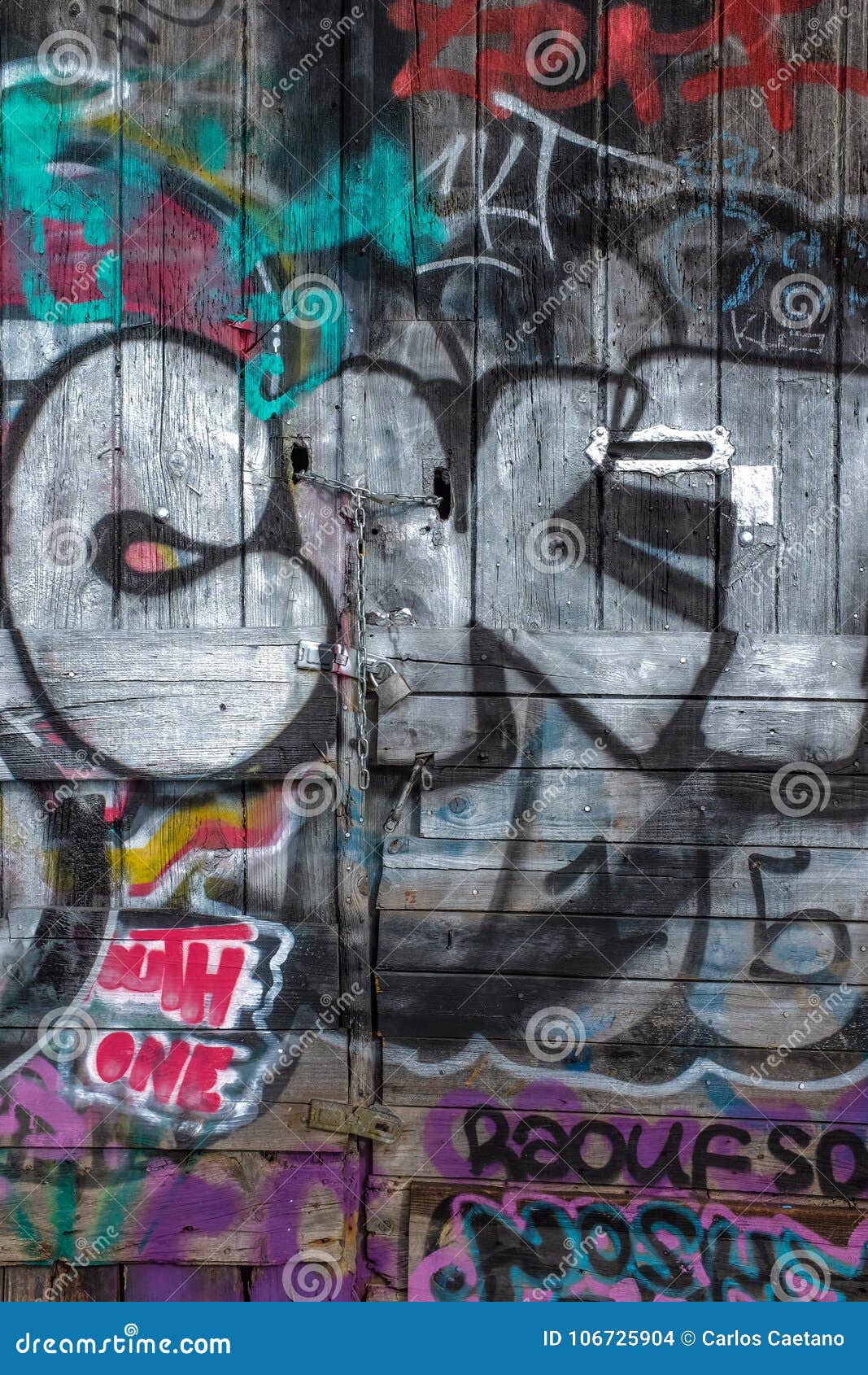 Graffiti Gate stock photo. Image of colorful, gray, metal - 106725904