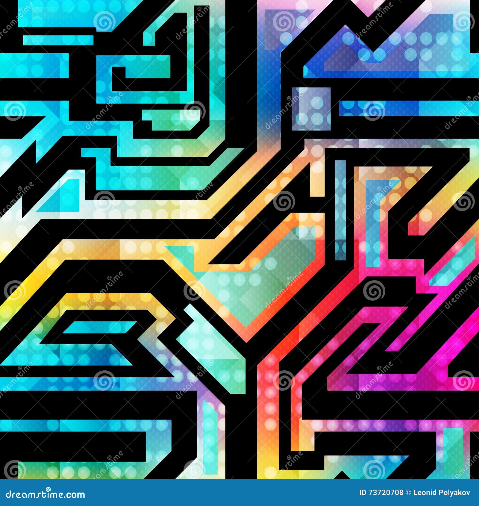 Graffiti Geometric Abstract Pattern Stock Vector - Illustration of ...