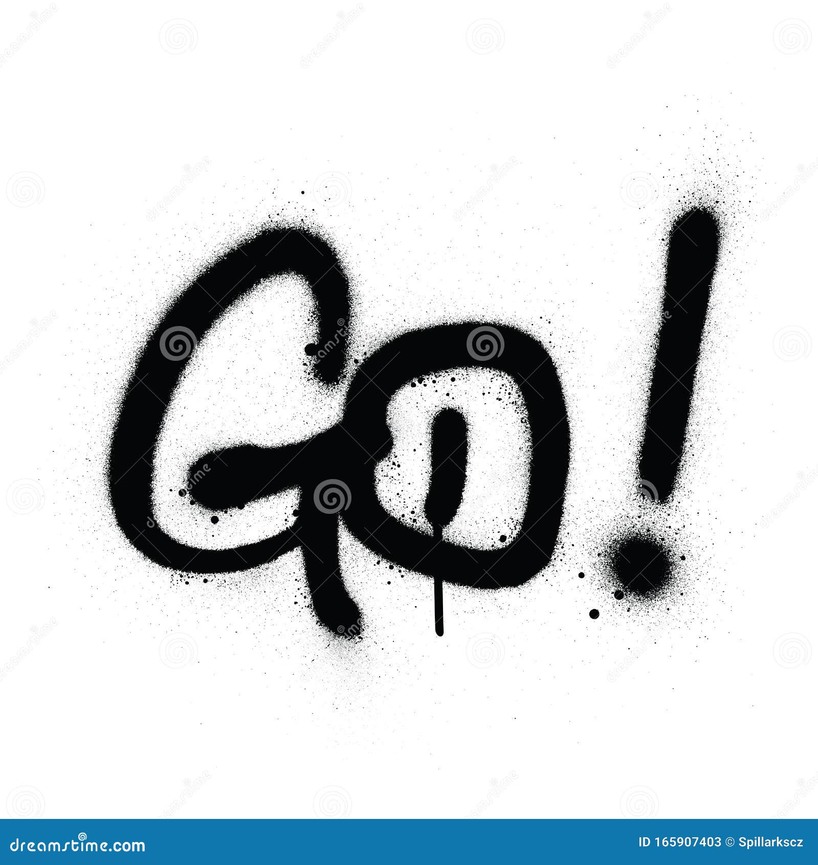 Graffiti Go Word Sprayed in Black Over White 向量例证 - 插画 包括有 艺术性, 向量 ...