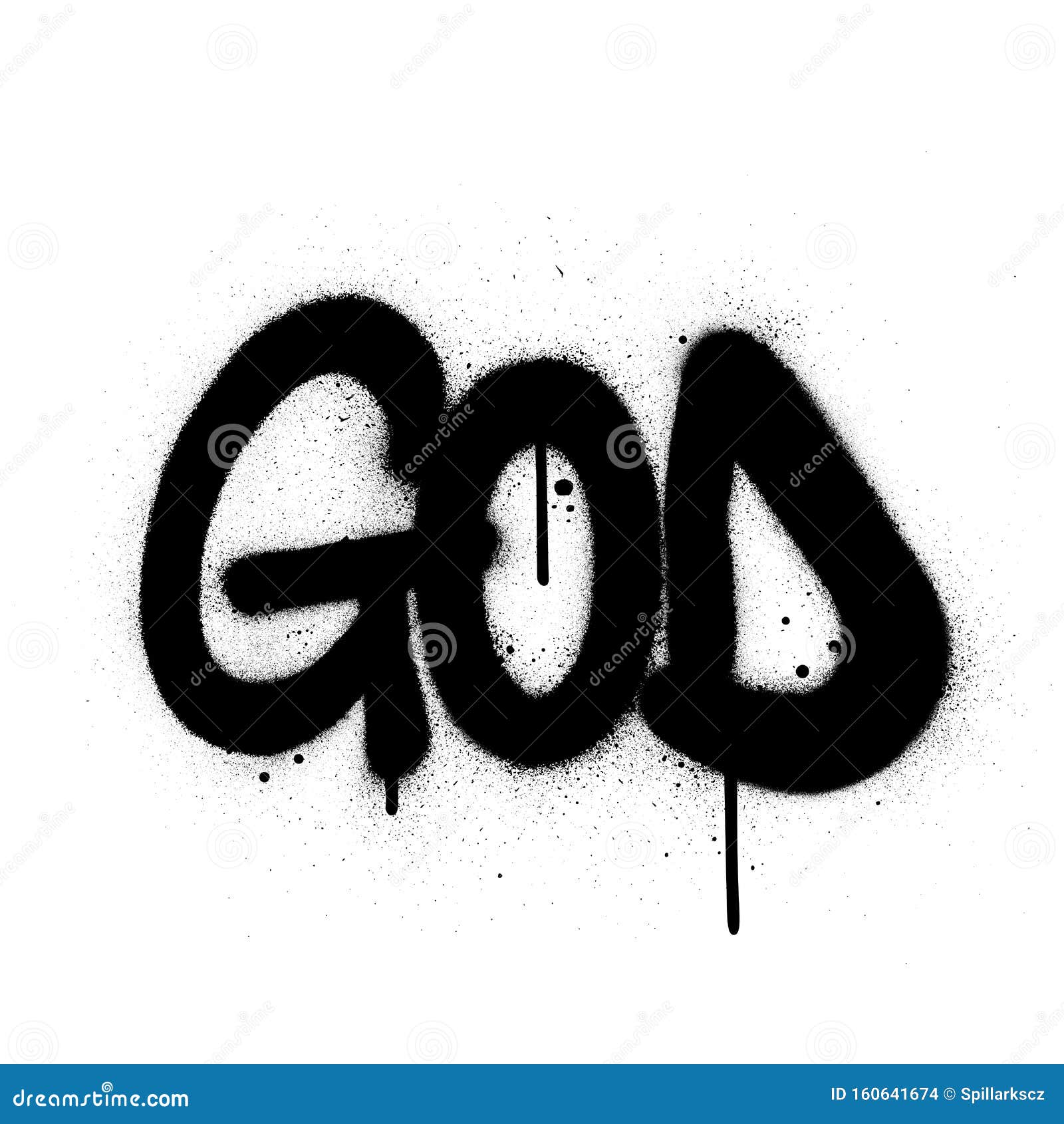 Graffiti God Word Sprayed In Black Over White Vector Illustration ...