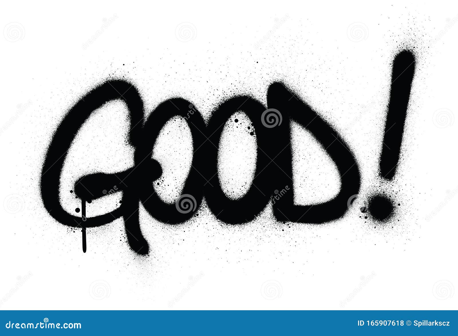 Sprayed Good Luck Font Graffiti With Overspray In Black Over White ...