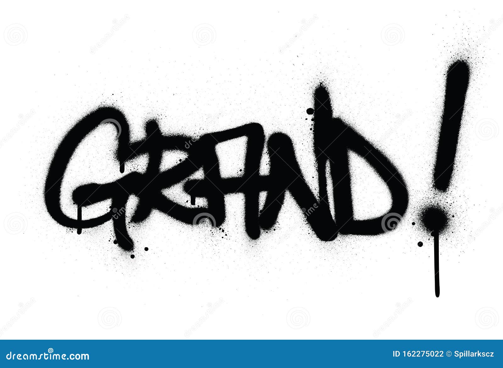 Graffiti Grand Word Sprayed in Black Over White Stock Vector ...