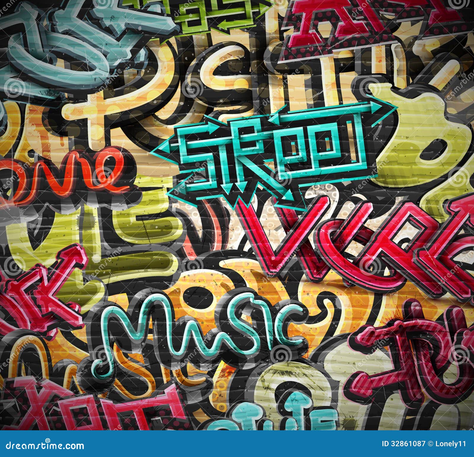 Graffiti grunge texture stock vector. Illustration of retro - 32861087