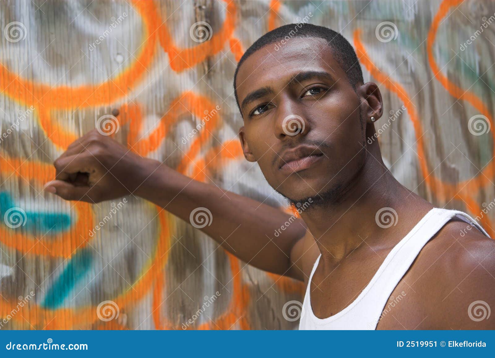 Graffiti and guy stock image. Image of ethnicity, young - 2519951