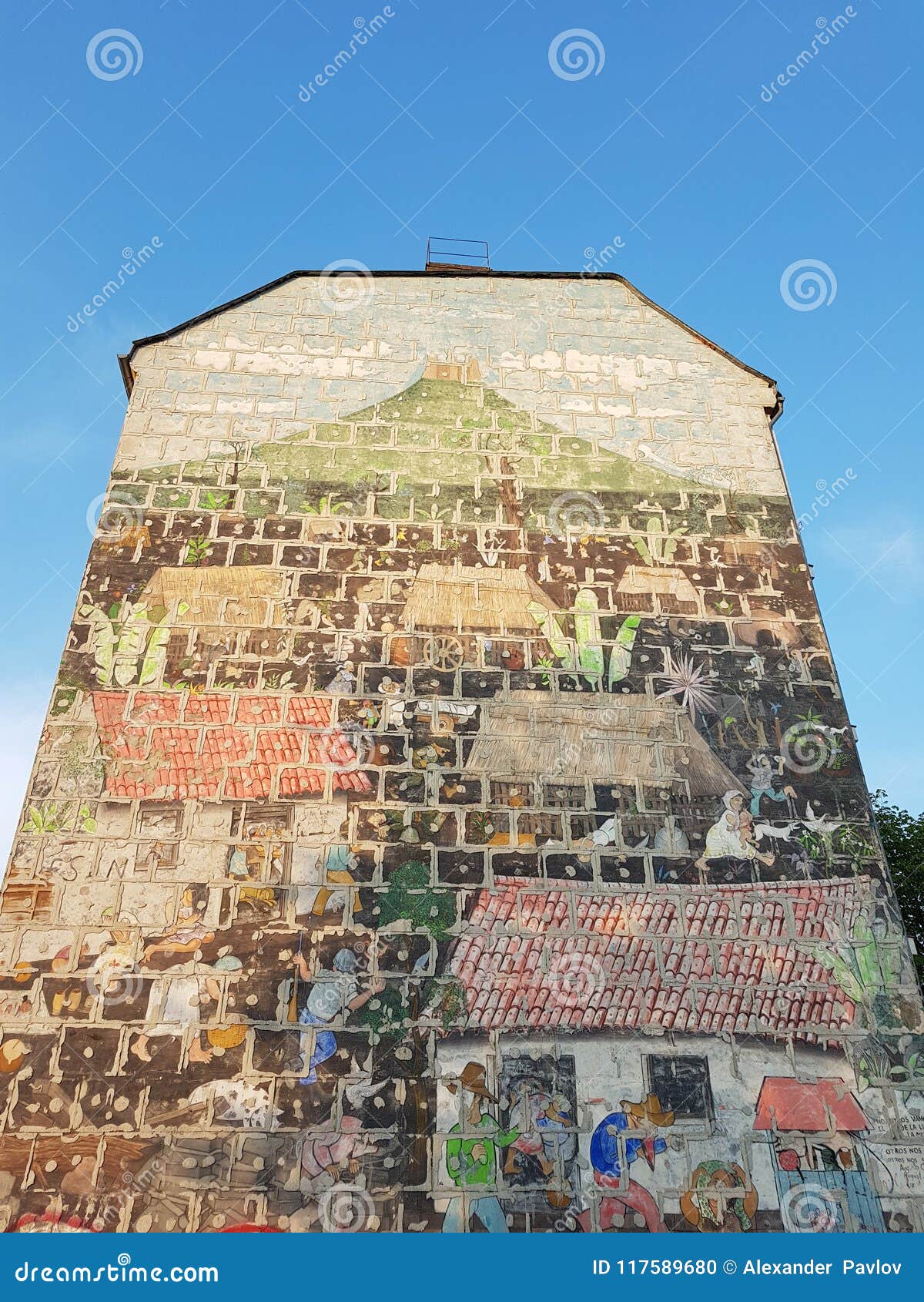 Graffiti of Houses on a House Wall Stock Photo - Image of wall, house ...