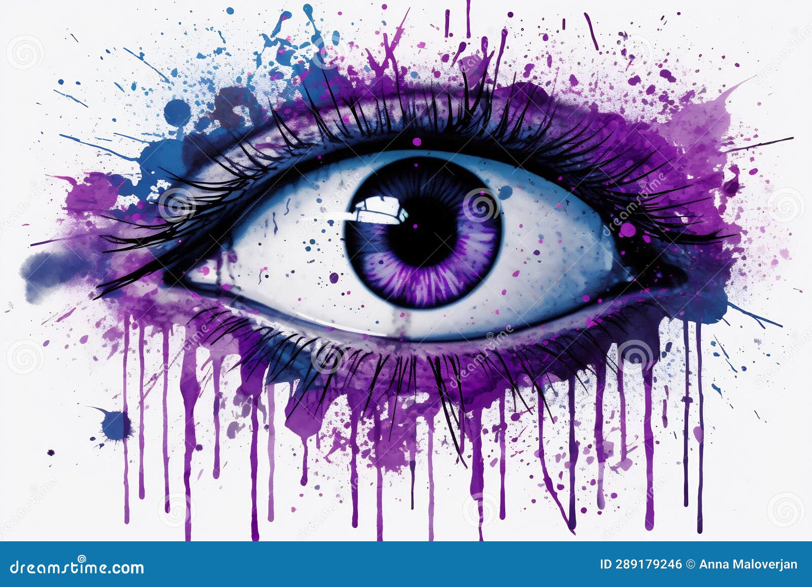 Graffiti with a Human Eye on the Wall with a Splash, Color Art Stock ...