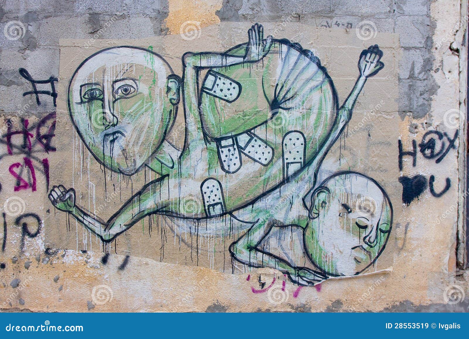 Graffiti With Human Figures Editorial Photo | CartoonDealer.com #28553519