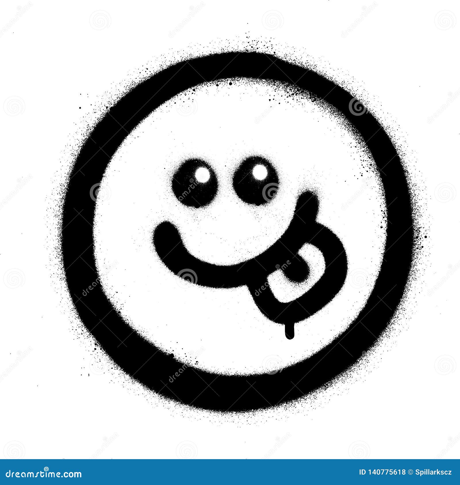 Hungry Emoticon Or Emoji Symbol. Yummy Yellow Smiley In A Flat Design ...