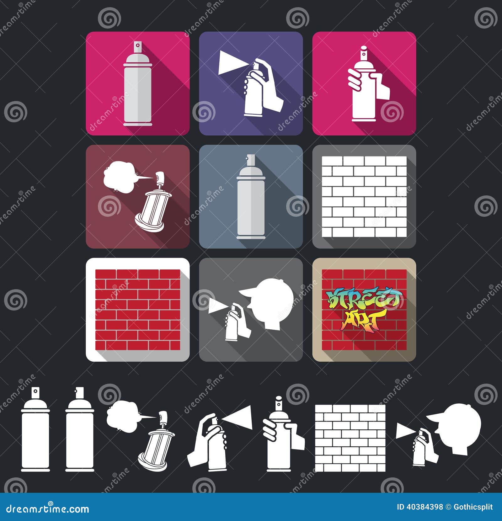 Graffiti icons stock vector. Illustration of frame, forbidden - 40384398
