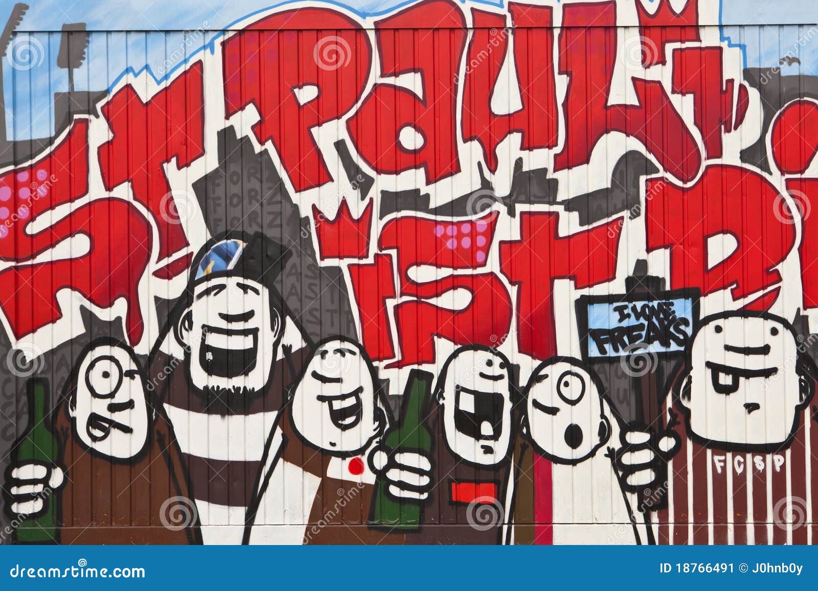 Graffiti im Str. pauli redaktionelles foto. Bild von flach - 18766491