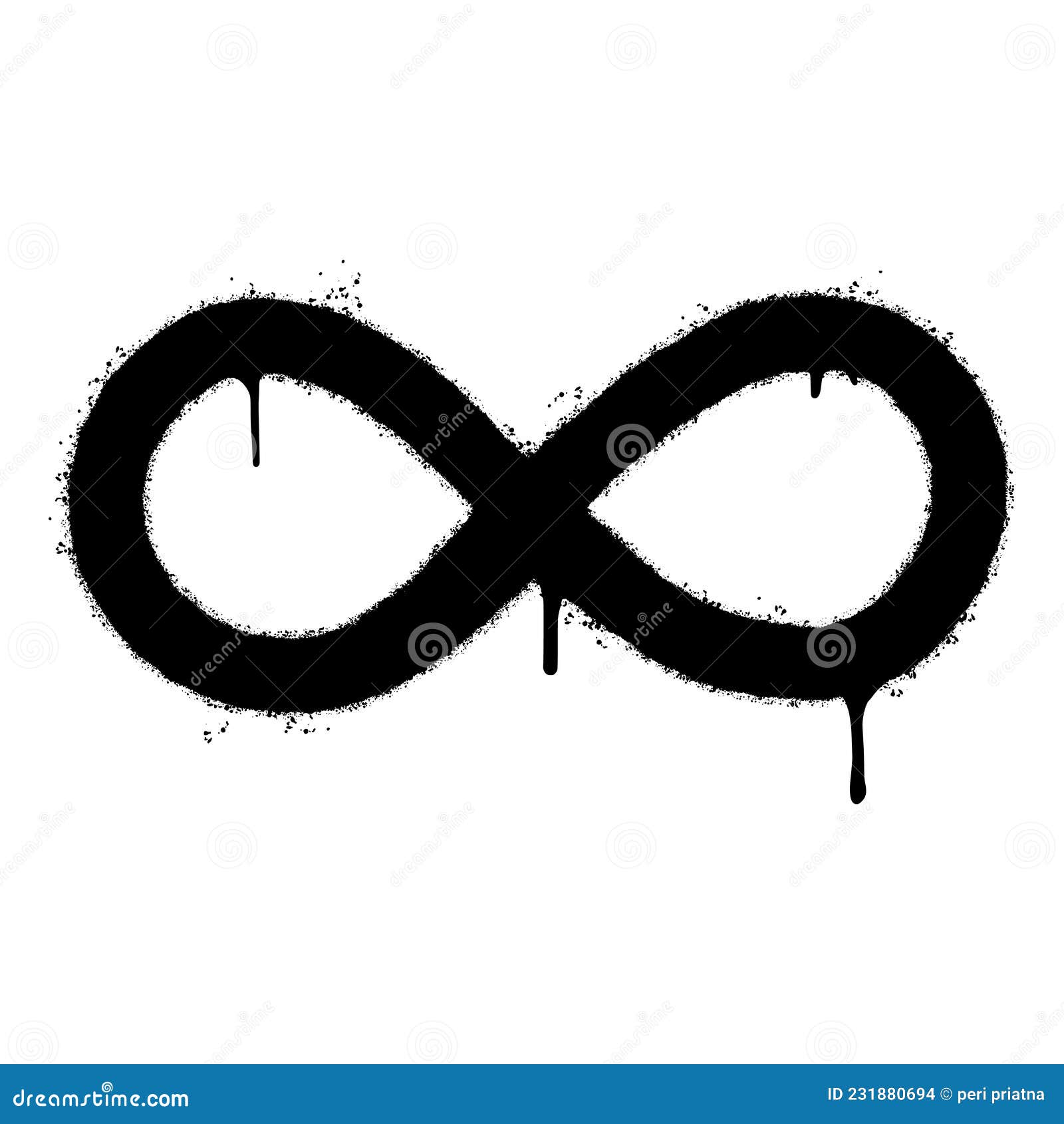 Graffiti Infinity Symbol Sprayed Isolated on White Background. Vector ...